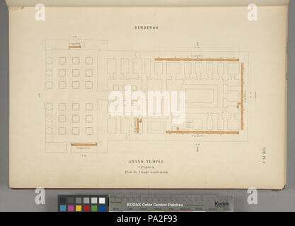 Denderah Grand temple Cryptes Plan de l'étage souterrain Denderah ...