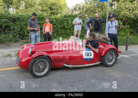 ERMINI 1100 SILURO MOTTO 1950 on an old racing car in rally Mille ...