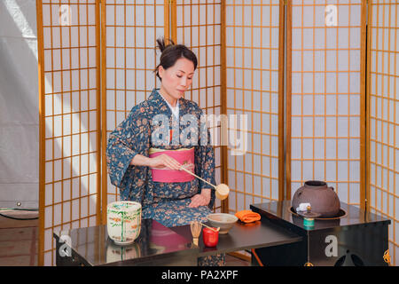 Los Angeles, APR 8: Japanese style tea ceremony performance on APR 8 ...