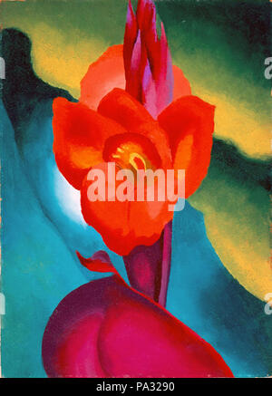Georgia O'Keeffe painting 'Red Canna' on display during Press preview ...