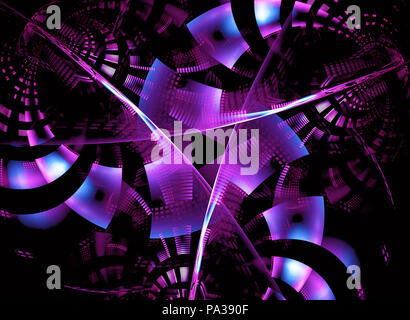 Abstract fractal composition. Magic explosion star with particles ...