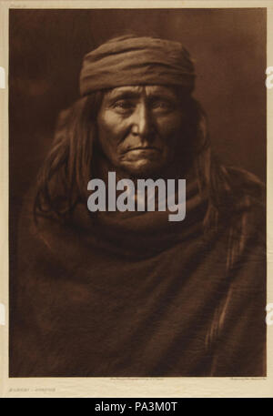 A historic photograph of a Native American Apache man, taken by Edward ...