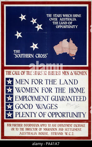 Australian Migration Poster, 1928 Stock Photo - Alamy
