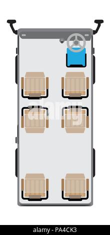 Mini Passenger bus seat map vector and illustration Stock Vector Image ...