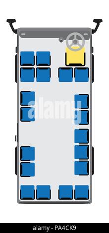 Mini Passenger bus seat map vector and illustration Stock Vector Image ...