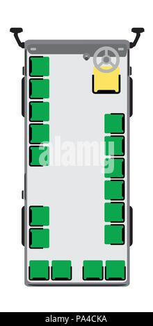 Mini Passenger bus seat map vector and illustration Stock Vector Image ...