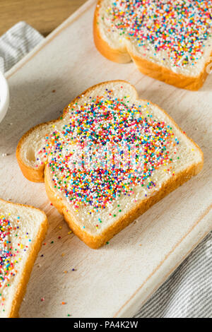 Homemade Australian Fairy Bread with Sprinkles and Butter Stock Photo ...