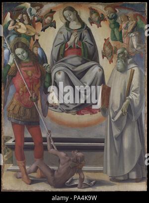 A painting by Italian artist Luca Signorelli (1470 - 1523) titled The ...