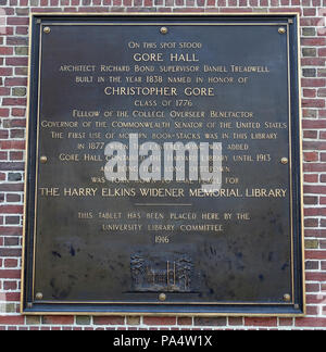 Gore Hall plaque, Harvard College Cambridge, Massachusetts DSC05562 ...