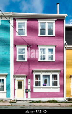Colourful row houses (Jellybean Row) in downtown St. John's, Avalon ...