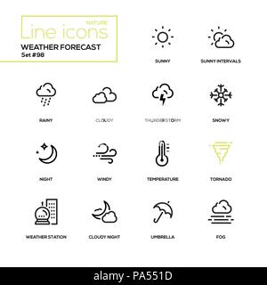 Weather forecast - modern line design icons set Stock Vector Image ...