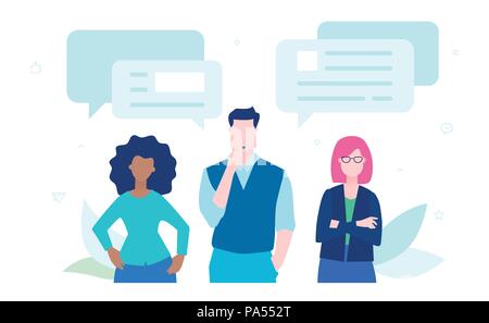 Business communication - flat design style illustration Stock Vector ...