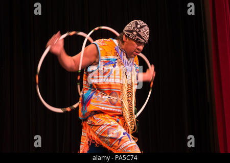 native American dancers from tribes of the Northwest coast performing ...