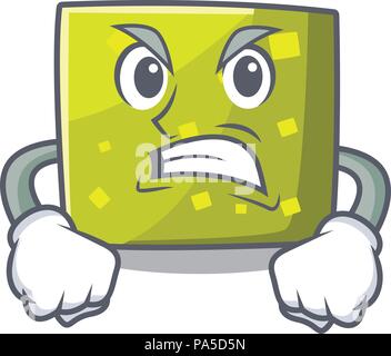 square colorful shape emoticon angry expression Stock Vector Image ...