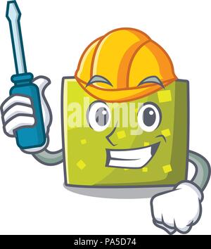 Mechanic square mascot cartoon style Stock Vector Image & Art - Alamy