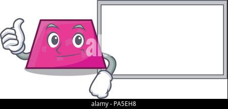 Thumbs up trapezoid character cartoon style vector illustration Stock ...