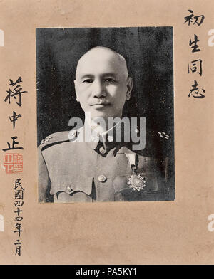 Official portrait of Chiang Kai-shek, Chinese military and statesman ...