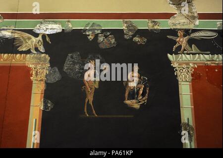 Roman era. Mural painting. Detail sandals (caligae or calceus). Rome ...
