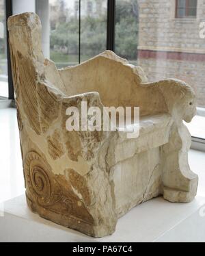 Marble throne. Throne from an earlier public building that was later ...