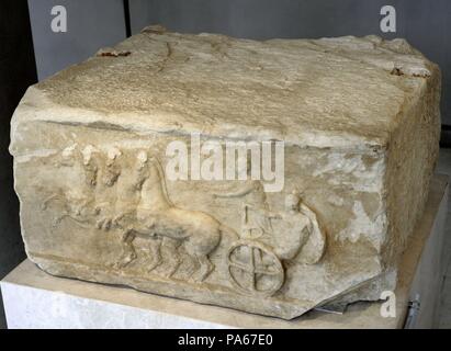 Ancient Horse head, archeological museum, Gela, Sicily, Italy Stock ...