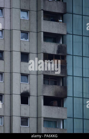 The scene following a fire in a tower block in Catford, south-east ...