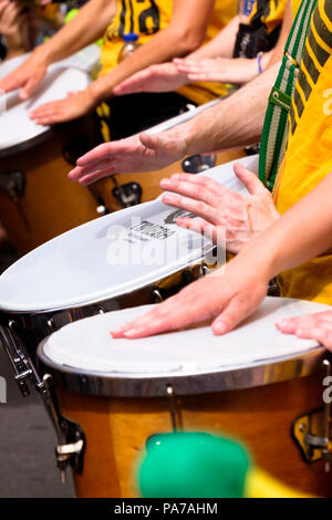 Bath, Somerset, UK. 21st July 2018. Crowds gather for the carnival ...
