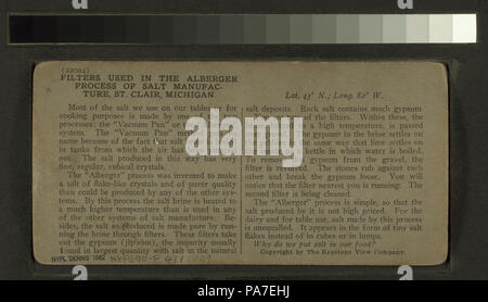 Filters used in the Alberger process of salt manufacture, St. Clair ...