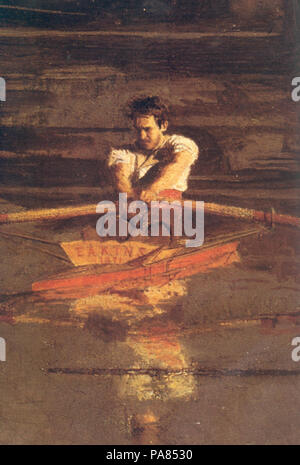 Detail 3 max schmitt in a single scull thomas eakins Stock Photo - Alamy