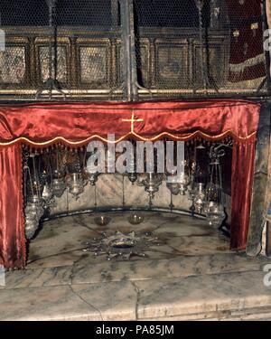 LUGAR DEL NACIMIENTO DE JESUS. Location: BASILICA DE LA NATIVIDAD ...
