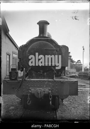 This historical photograph features a B-class locomotive at Macquarie ...