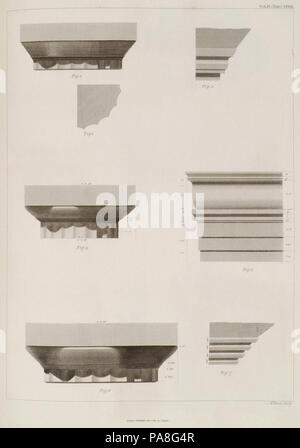 Fig 1, 2, 3- Quarter plan, elevation, and part of a section of a Doric ...