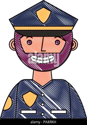 A cartoon illustration of an police officer looking confused Stock ...