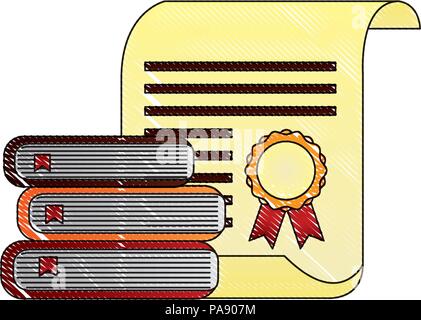 parchment diploma graduation with books Stock Vector Image & Art - Alamy