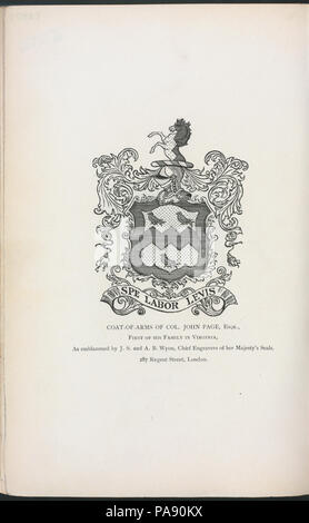 EM14874; Coat-of-Arms of Col. John Page, Esqr Stock Photo - Alamy