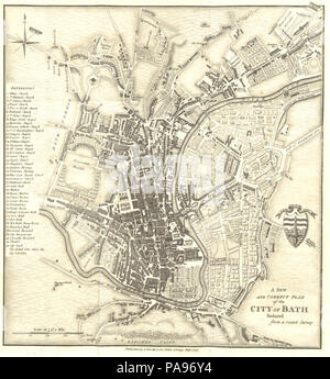A new and correct plan of the city of Bath , Bath England, Maps Norman ...
