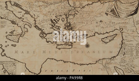 This 1714 map of the Eastern Mediterranean by Cornelis de Bruyn ...