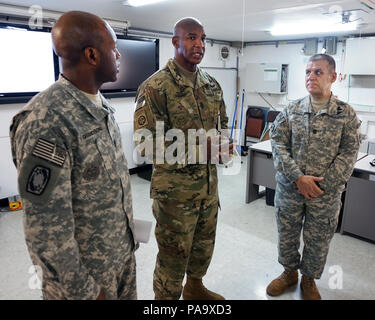Soldiers at Command Post Oscar (Camp Walker), Korea, during Exercise ...