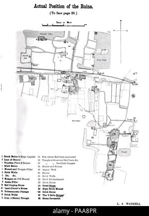 Map of 1895 excavations at Pataliputra Stock Photo - Alamy