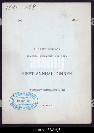 650 FIRST ANNUAL DINNER (held by) CONFEDERATE VETERAN CAMP OF NEW YORK ...