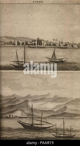 A view of Sidon, a historical port city in Lebanon, known for its ...