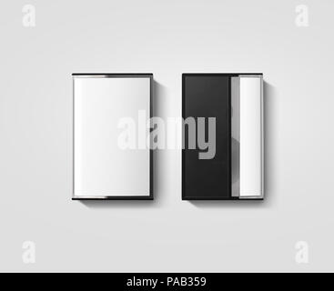 Blank cassette tape box design mockup, isolated, clipping path. Vintage ...