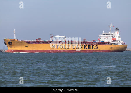Chemical tanker STOLT STRENGH outbound Rotterdam.Stolt Tankers operates ...