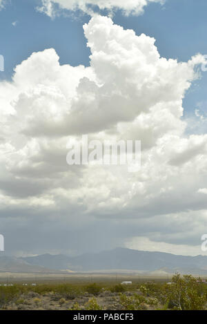 clouds in sky above Mojave Desert mountain landscape Pahrump, Nevada ...