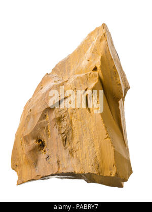 Uncut, raw yellow jasper from India isolated on white background Stock ...