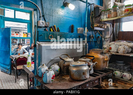 Small restaurant inside the Teze Bazaar, Baku, Azerbaijan Stock Photo ...