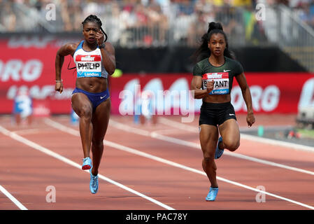 Great Britain's Asha Phillip during the Women's 100m heat B during day ...
