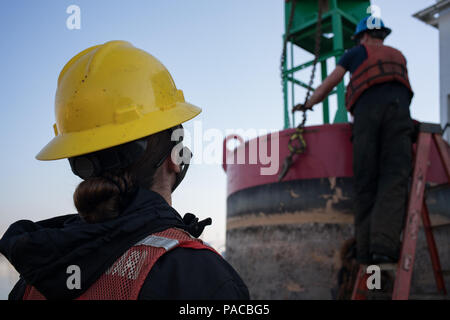 Seaman Conor Magill, a buoy deck crewmember aboard the Coast Guard ...
