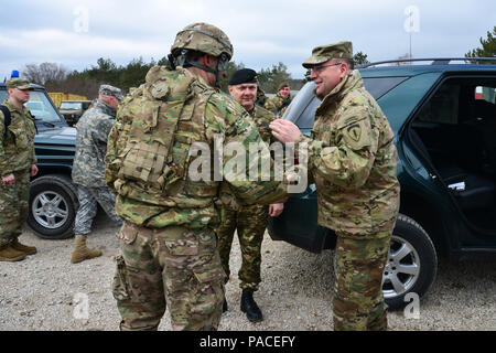 Lt. Col. Michael Kloepper (left), commander of the U.S. Army’s 2nd Battalion, 503rd Infantry ...