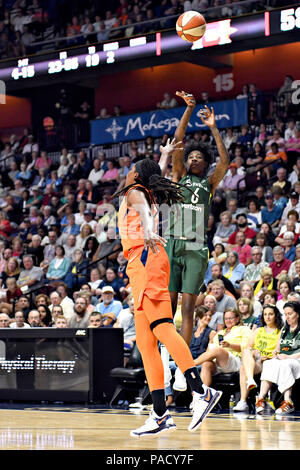 Seattle Storm forward Natasha Howard (6) brings the ball up the court ...