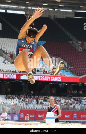 Taleah Williams of USA competing in the T47 400m in the 2017 World Para ...